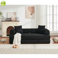 China Multiple Combinations Striped Fabric Sofa Bed For Living Room Furniture Vacuum Packed Floor Compression Sofa Bed Couch for sale
