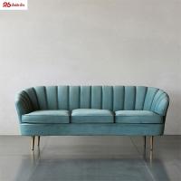 China Villa Stitch Channel Tufted Sectional Sofa Teal Blue 85cm-160cm for sale