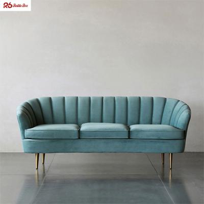 China Villa Stitch Channel Tufted Sectional Sofa Teal Blue 85cm-160cm for sale