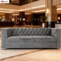 China Luxury Design Velvet Tufted Upholstered Sofa Sets for Hotel Lobby Use for sale