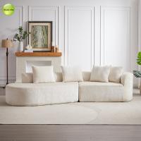 China Chenille Compressed Curved Boucle Couch Washable Fabric Sofa for sale