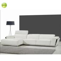 China Adjustable Corner Modular Sectional Sofa White Leather L Shaped Seating for sale