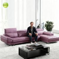 China Purple Leather Angled L Shaped Sectional Sofa 80 X 80 8 Piece Reversible for sale