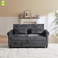 China Luxury Chenille Fabric Sofa Bed Space-Saving 2 Seater Convertible Sleeping Pull Out Sofa Bed For Living Room for sale