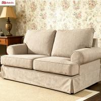China Anti Wear Removable Beige Cotton Linen Material Couch Sofa 2 Seater for sale