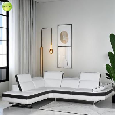 China Sleek Leather Corner Sofa: Plush Cushions, Modern Vibe – Elevate Contemporary Living Spaces for sale