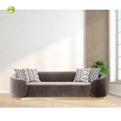 China 500kg Polyester Taupe Striped Linen Sofa Apartment Furniture for sale