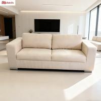 China CE Certificated Oatmeal Beige Linen Sectional Sofa Couch Anti Rust for sale