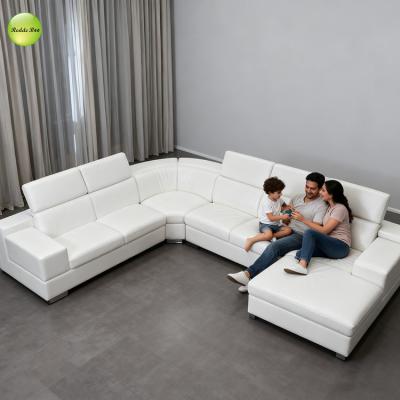 China Neo - Classical White Leather Corner Sofa: Ornate Details, Soft Upholstery – Sophisticated Family Living Redefine for sale
