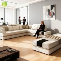 China Leather Sectional: Contrast Stitching, Plush Seating – Transform Home into a Sophisticated Retreat for sale