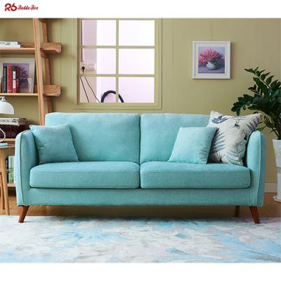 China Blue Charcoal Gray Linen Fabric Sofa Couch Apartment Furniture OEM for sale