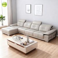 China Leather Modular Sofa: Bold Trim, Spacious Layout – Transform Home into a Stylish Relaxation Hub for sale