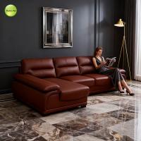 China Luxury Burgundy Leather Set: Deep Hue, Premium Craft – Top Pick for Refined Family Lounges for sale