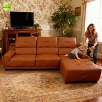China Leather Corner Sofa: Warm Aesthetic, Timeless Craft – Perfect for Minimalist Scandinavian Interiors for sale