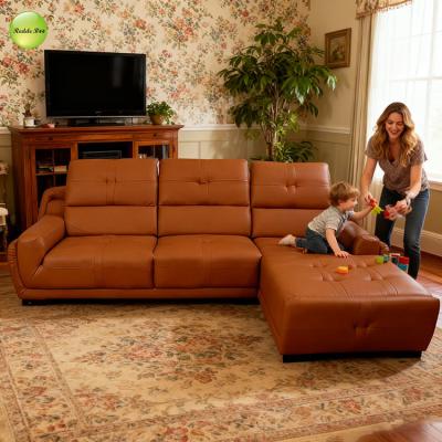 China Leather Corner Sofa: Warm Aesthetic, Timeless Craft – Perfect for Minimalist Scandinavian Interiors for sale