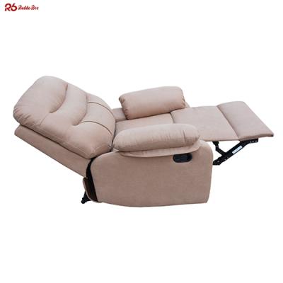 China Electric Black Beige Brown Leather Sectional Recliner Couch Hardwood Frame for sale