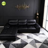 China Black Leather Sectional: Classic Noir Vibe, Durable Build – Modern Luxury Interiors Smart Choice for sale