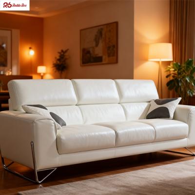 China 320kg Tufted Leather Sofa Furniture Couch For Reception Room Wood Frame for sale