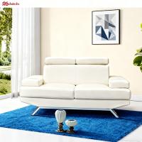 China Genuine Leather White Leather Sectional Couch Metal Legs Loveseat Sofa OEM for sale