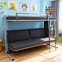 China Multifunctional Bunk Sectional Sofa Bed Small Sleeper Couch PU Leather For Apartment Dormitory for sale