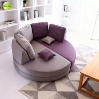 China Reception Room Round Sofa Bed Furniture Double Settee Couch Corduroy Fabric for sale