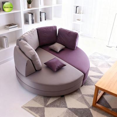 China Reception Room Round Sofa Bed Furniture Double Settee Couch Corduroy Fabric for sale