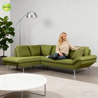 China Chenille Fabric Curved L Shaped Sectional Sofa Wrap Around 4 Seat for sale
