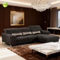 China Textured Reclining Sectional Sofa Right Facing Movable Modular Charcoal Gray for sale