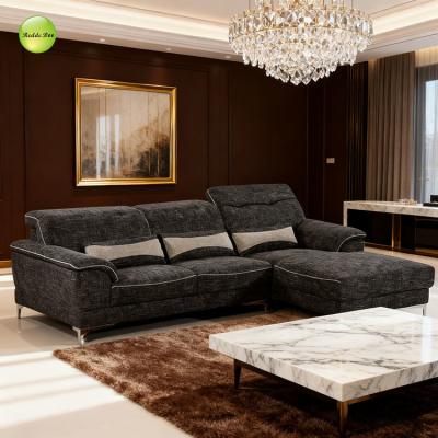 China Textured Reclining Sectional Sofa Right Facing Movable Modular Charcoal Gray for sale