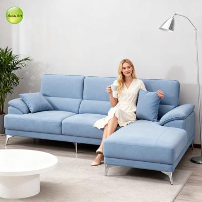 China Right Facing Microfiber Corduroy L Shaped Sectional Sofa Couch 80 Inch for sale