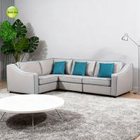 China Grey plush Fabric Corner L Shaped Sectional Sofa 8x8 Custom for sale
