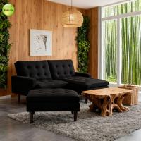 China Convertible Upholstered Memory Foam Sleeper Sofa Bed Ottoman Sleeper Breathable for sale