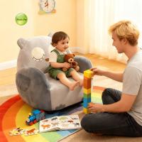 China Owl Shaped Modular Kids Sofa Plush Cozy Nursery Playroom Couches for sale