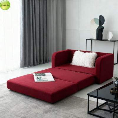 China PU Leather 2 Seater Pull Out Sectional Couch Sleeper Sofa For Small Spaces for sale