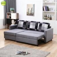 China Modern L Shape Corner Fabric Sofa With Storage Chaise Convertible Sleeping Pull Out Sofa Bed For Living Room Space-Saving Furniture for sale