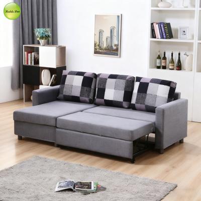 China Modern L Shape Corner Fabric Sofa With Storage Chaise Convertible Sleeping Pull Out Sofa Bed For Living Room Space-Saving Furniture for sale