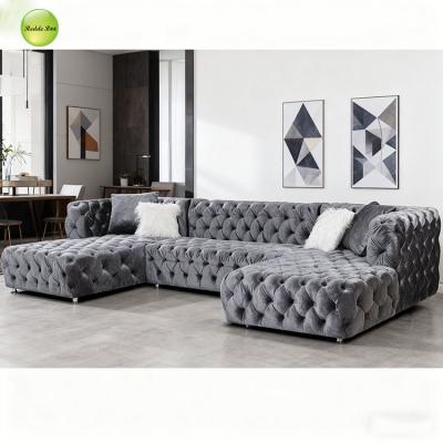 China Velvet Oversized Sectional: Full-Tufted, Modern Art Accent – Ideal for Luxe, Bold Contemporary Interiors for sale