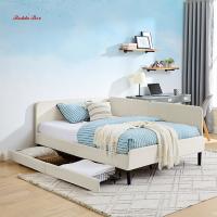 China Small Space Twin Upholstered Bed Frame With Underbed Drawers for sale