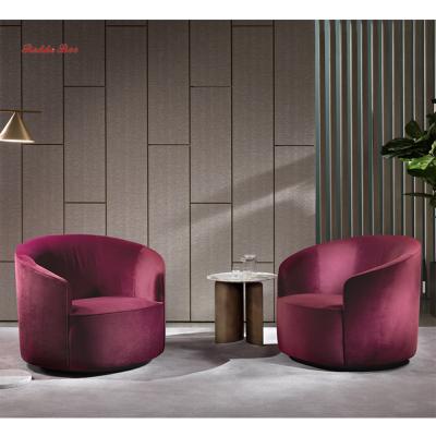 China Redde Boo Burgundy Velvet Sofa Couch Hotel Armchair For Office Lounge for sale