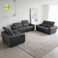 China Gray Leather Recliner Suite: Smooth Upholstery, Adjustable Tilt – Transform Home into a Calm Relaxation Retreat for sale