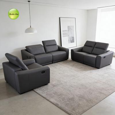 China Gray Leather Recliner Suite: Smooth Upholstery, Adjustable Tilt – Transform Home into a Calm Relaxation Retreat for sale
