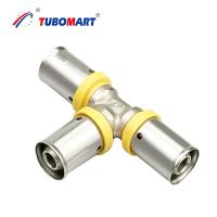 China Multilayer Composite Pipe Fittings Brass Pex Al Pex Gas Pipe Press Fittings for sale