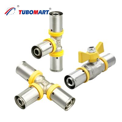 China Brass Push To Connect Press Plumbing Fittings Lead Free For PEX AL PEX Pipe for sale