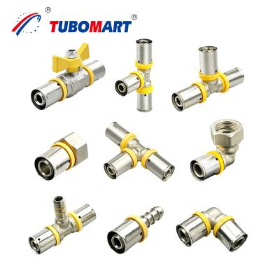 China Nickel Plated Brass Pex Press Fittings Push to Connect Lead Free For Plumbing for sale