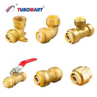China Lead Free Brass Push In Fittings PN10 / PN16 1/2 Pex Push Fit Coupling for sale