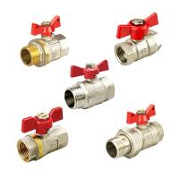 China ODM 1/2 Inch Brass Gas Ball Valve Customized With Red Handle for sale