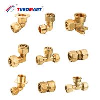 China Brass Compression Pex Fitting For Pex Multilayer Water Pipe ISO 14001 for sale