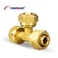 China Pex System Brass Water Line Compression Fitting Straight Elbow Tee Cross for sale