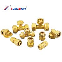 China Brass Compression Pex Fitting For Pex Multilayer Water Pipe ISO 14001 for sale