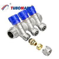 China Brass Pex Ball Valve Manifold 2 - 12 Outlets Underfloor Heating Manifold for sale